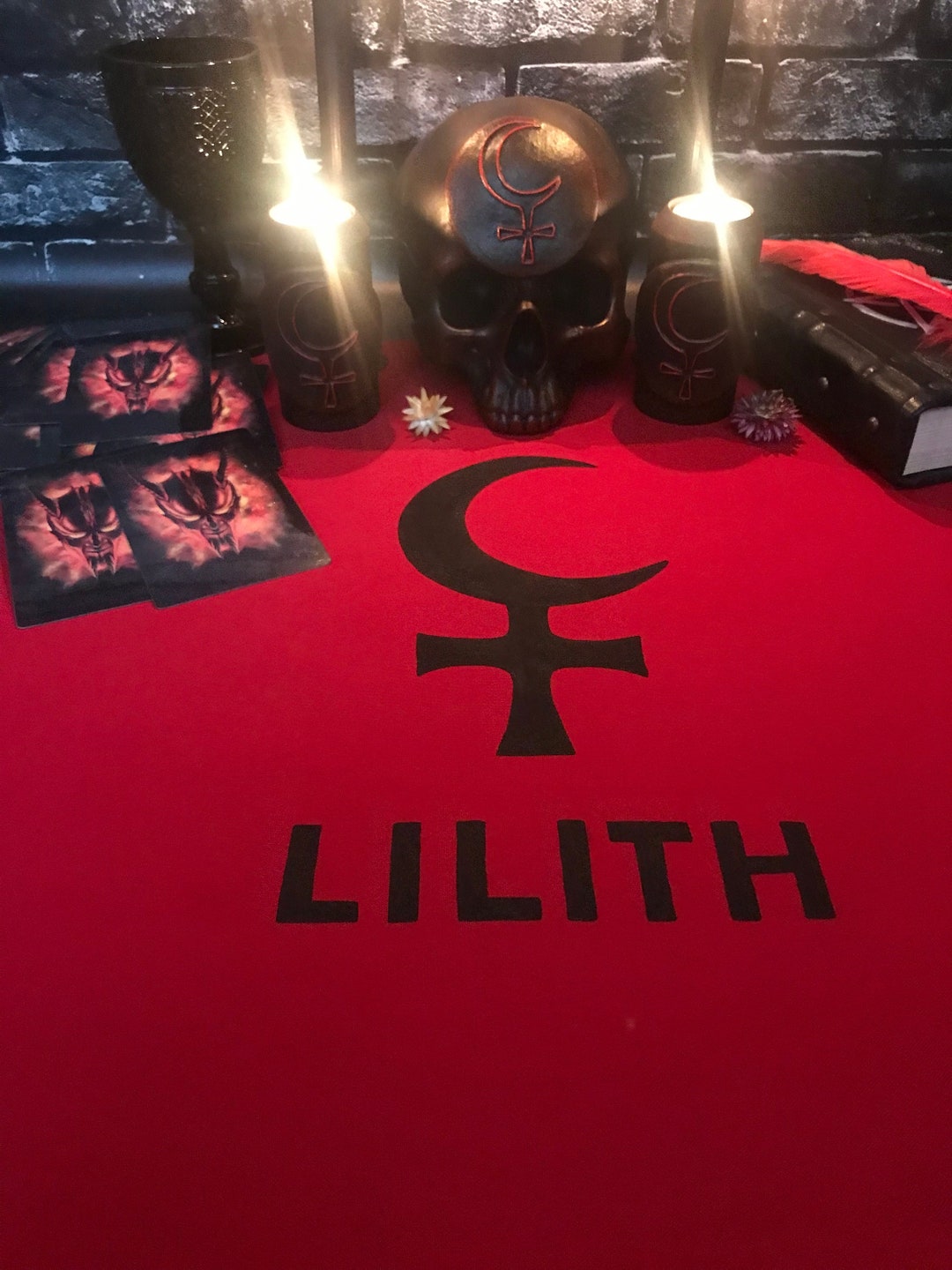 Lilith Altar Tablecloth | Ritual Cloth for Demonology | Witchcraft ...