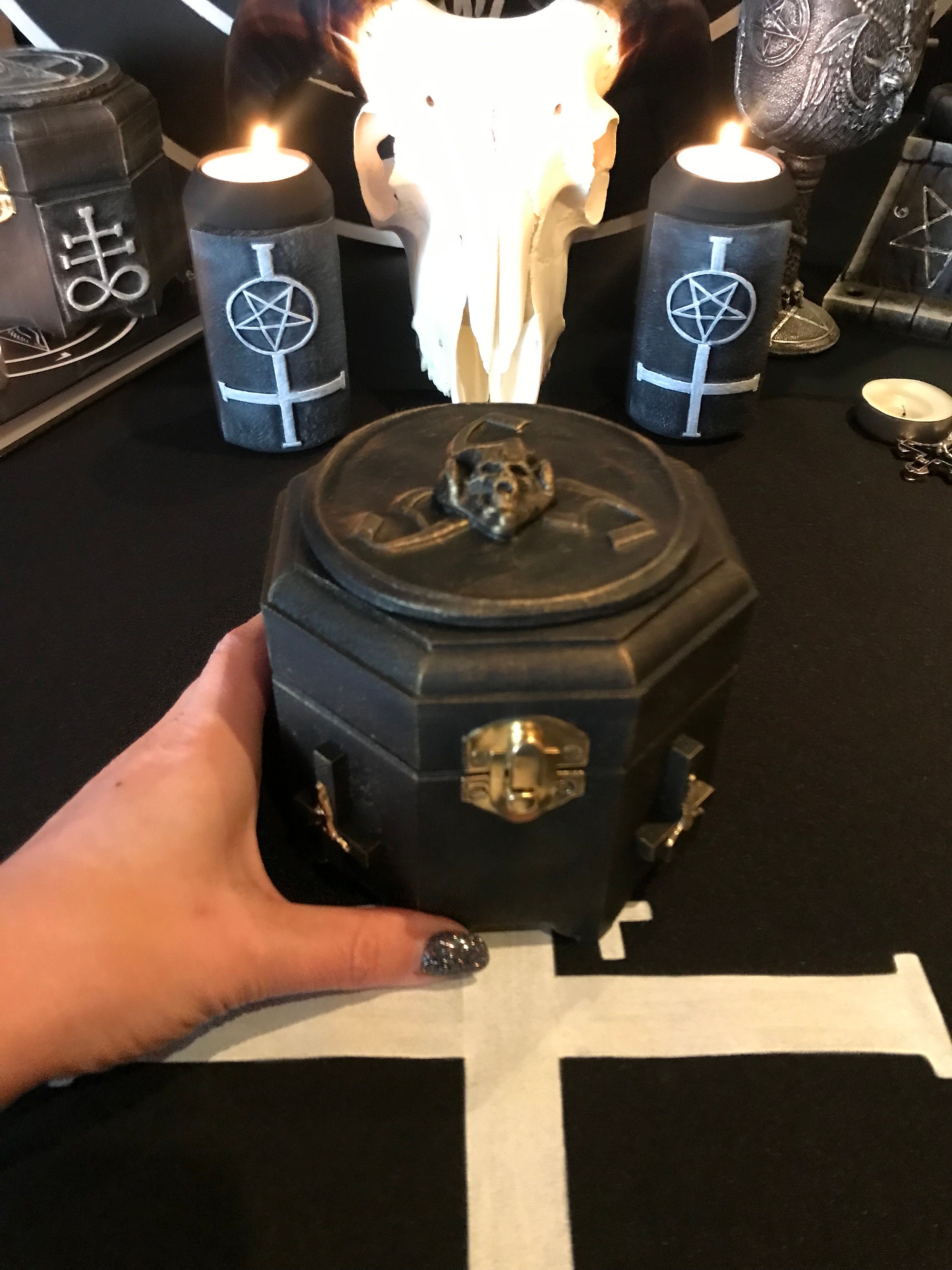 Satan Wooden Box 666 Inverted Cross Satan Altar Home Decor | Etsy