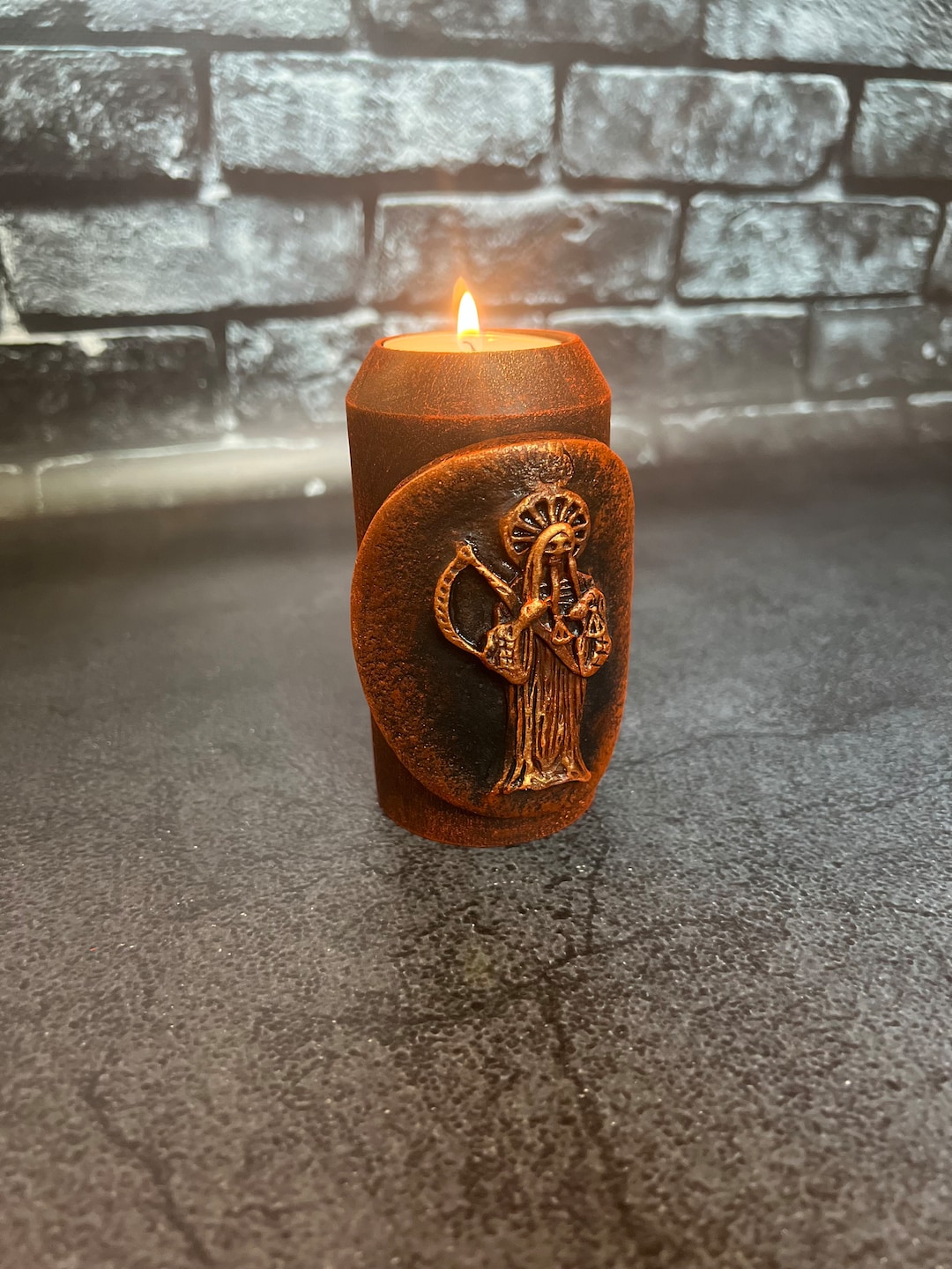 Santa Muerte Candlestick Death Candle Holder Altar Santa Muerte Altar ...