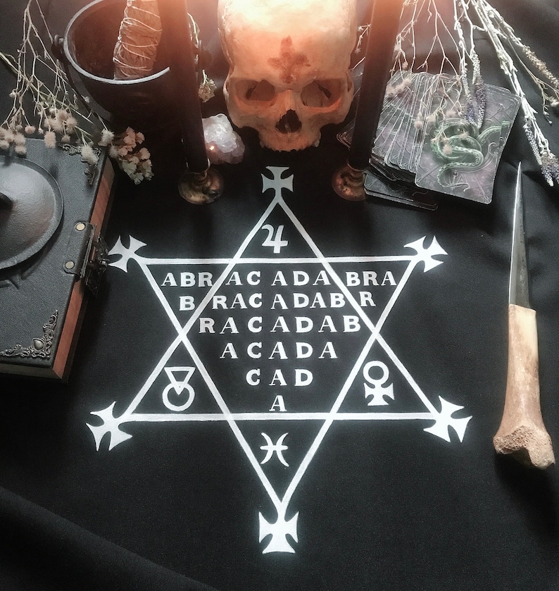 Abracadabra Symbol Altar Tablecloth Ritual Decor Witchcraft Supplies ...