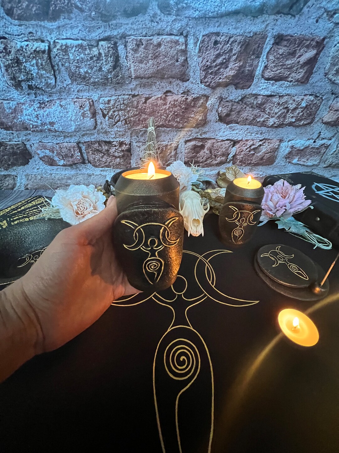 Spiral Goddess Candlestick Moon Goddess Wicca Altar Tool - Etsy