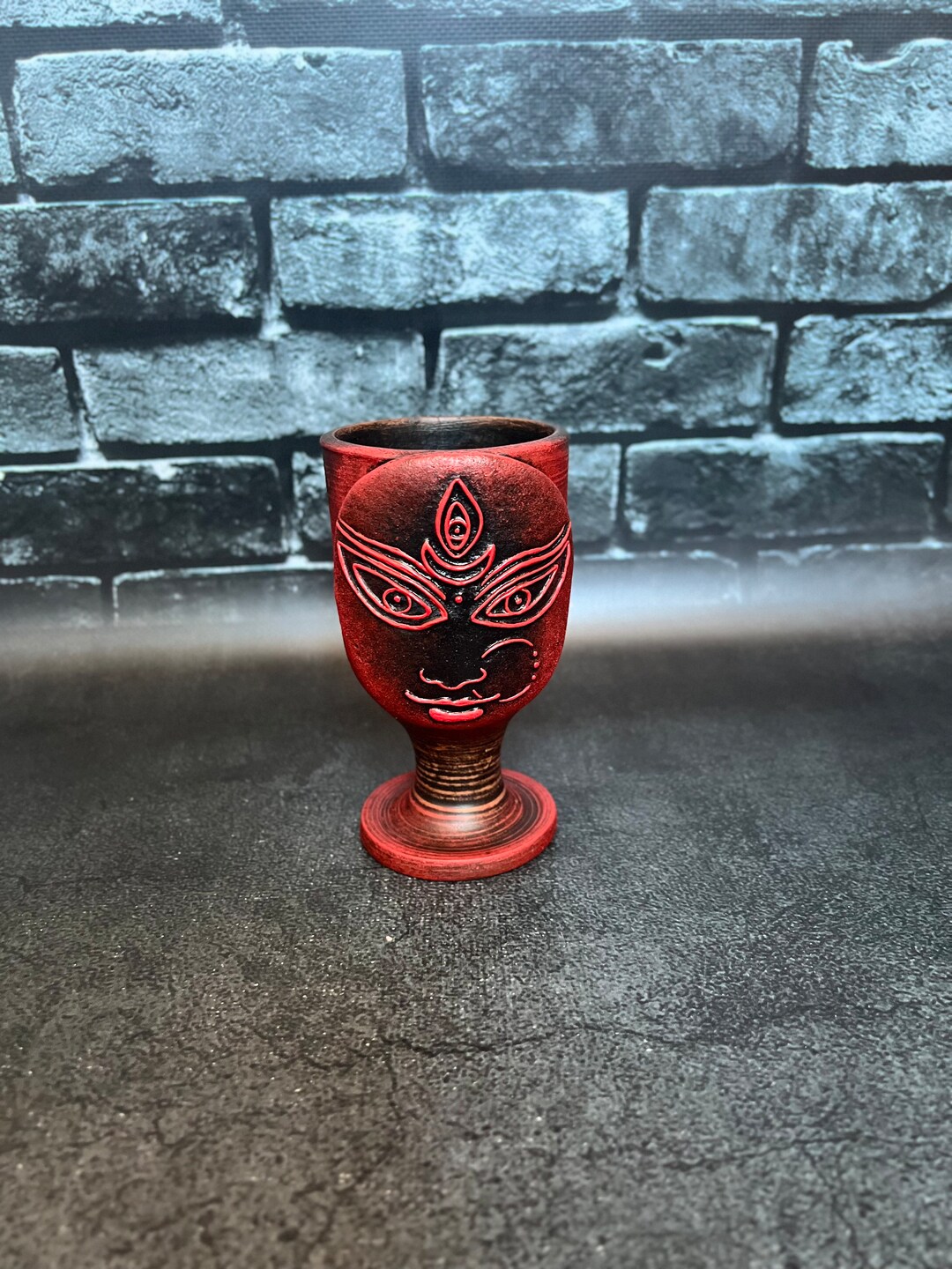 Kali Altar Cup Hindu Goddess Kalima Goblet Ritual Chalice Decoration ...