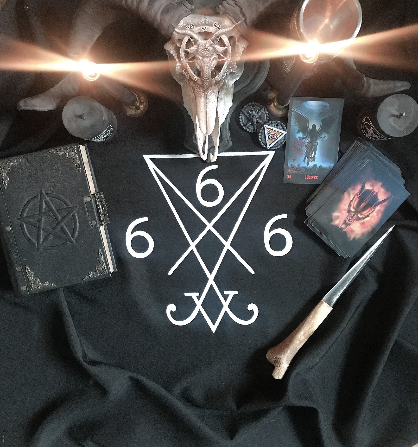 Lucifer Sigil Tablecloth Witch Altar Cloth Demon Sigil | Etsy