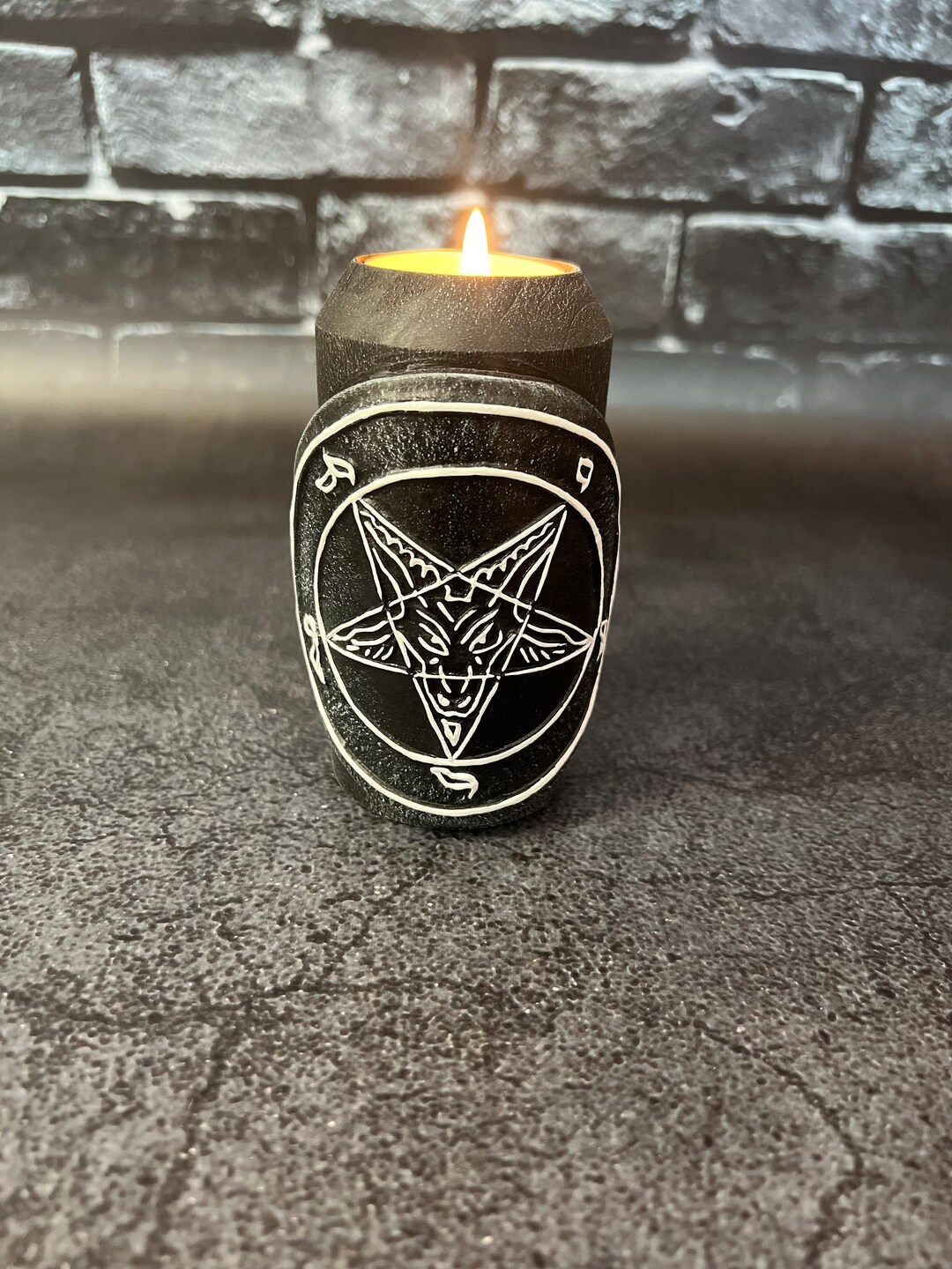 Anton Lavey Sigil Candlestick Baphomet Leviathan Satanism Occultism ... Anton Lavey Sigil Candlestick Baphomet Leviathan Satanism Occultism ...