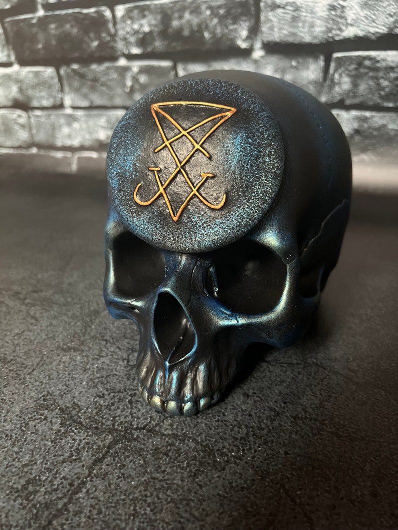 Lucifer Sigil Altar Occult Skull - Etsy UK
