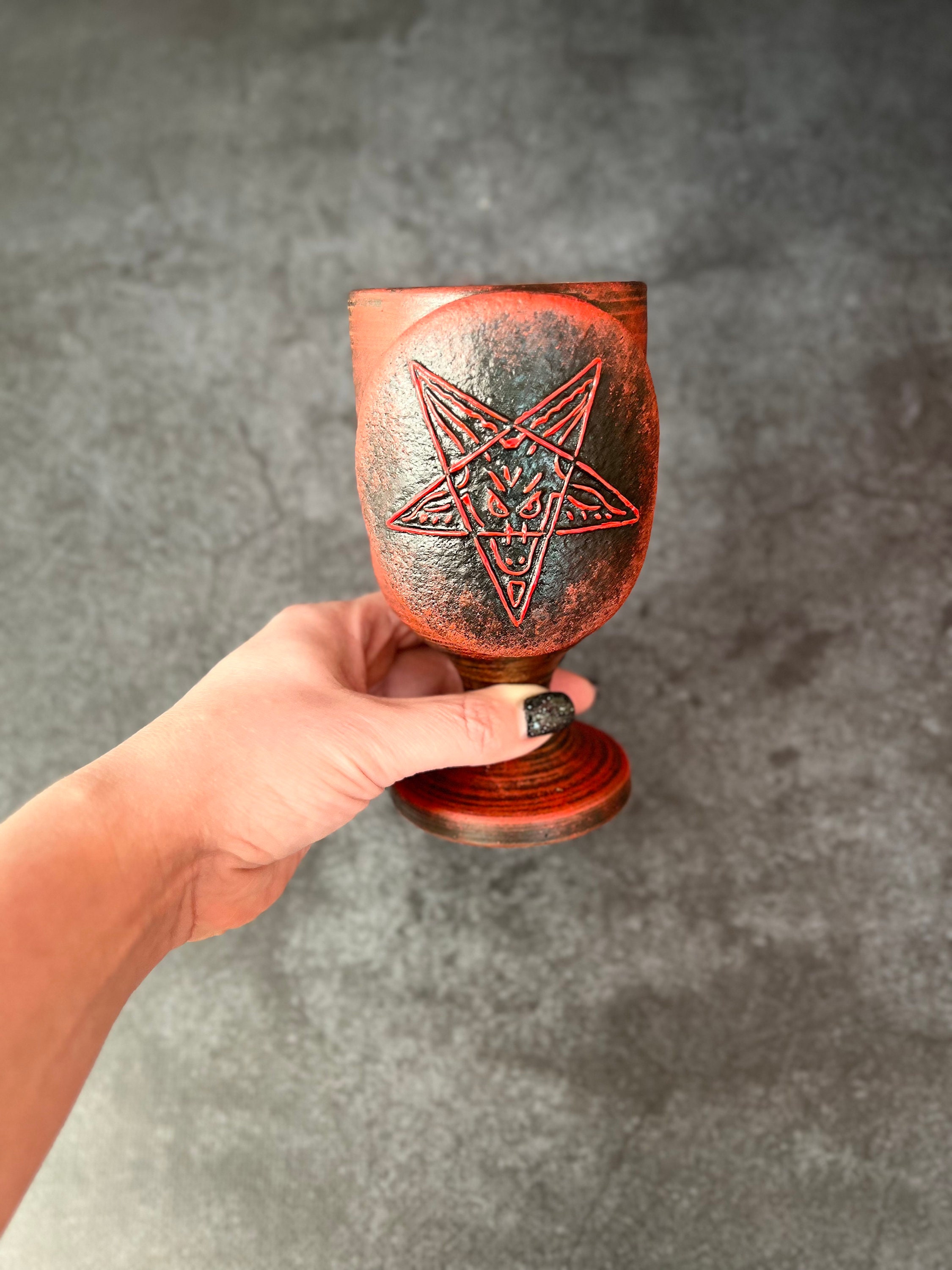 Baphomet Altar Goblet Satanic Ritual Tool Occult Witch Decor ...