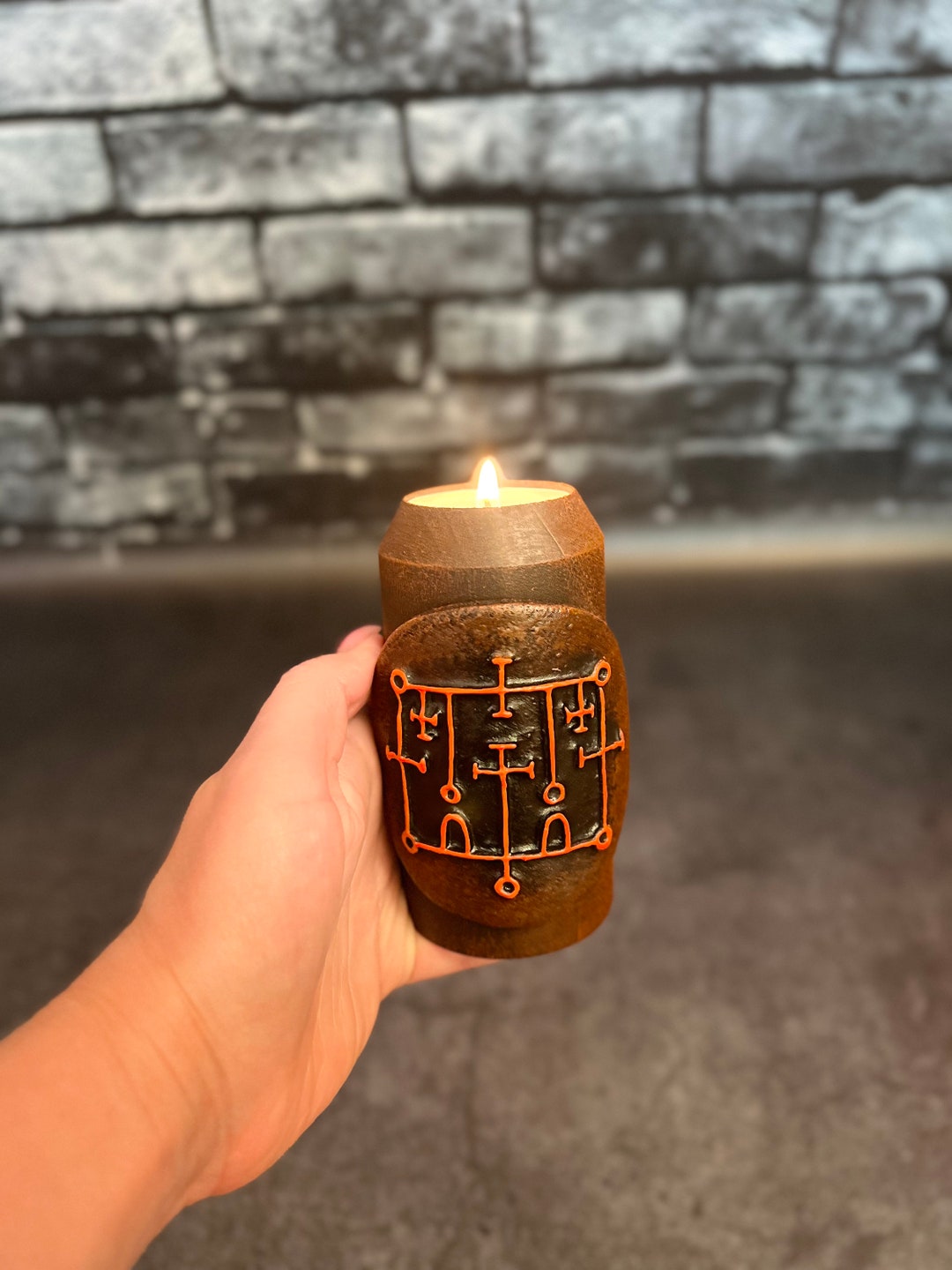 Alloces Demon Goetia Sigil Altar Ritual Candlestick Lesser Key Solomon ...