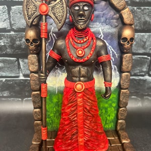 Shango Altar Statue – Yoruba Thunder God Figurine Voodoo, African Magic ...