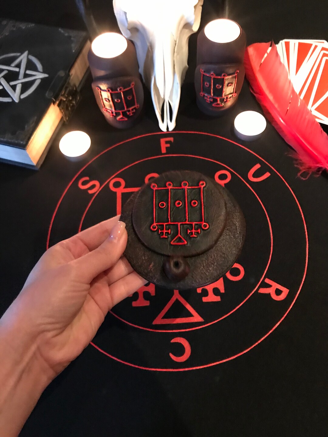 Furcas Incense Holder Goetia Demon Sigil Censer Ritual Altar Thurible ...