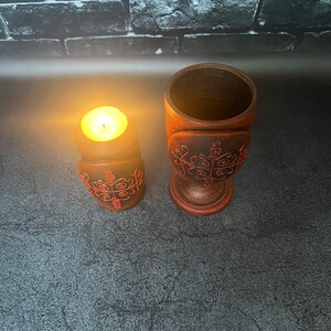 Papa Legba Set Voodoo Symbol Altar Cup Candlestick Ritual Goblet Candle ...