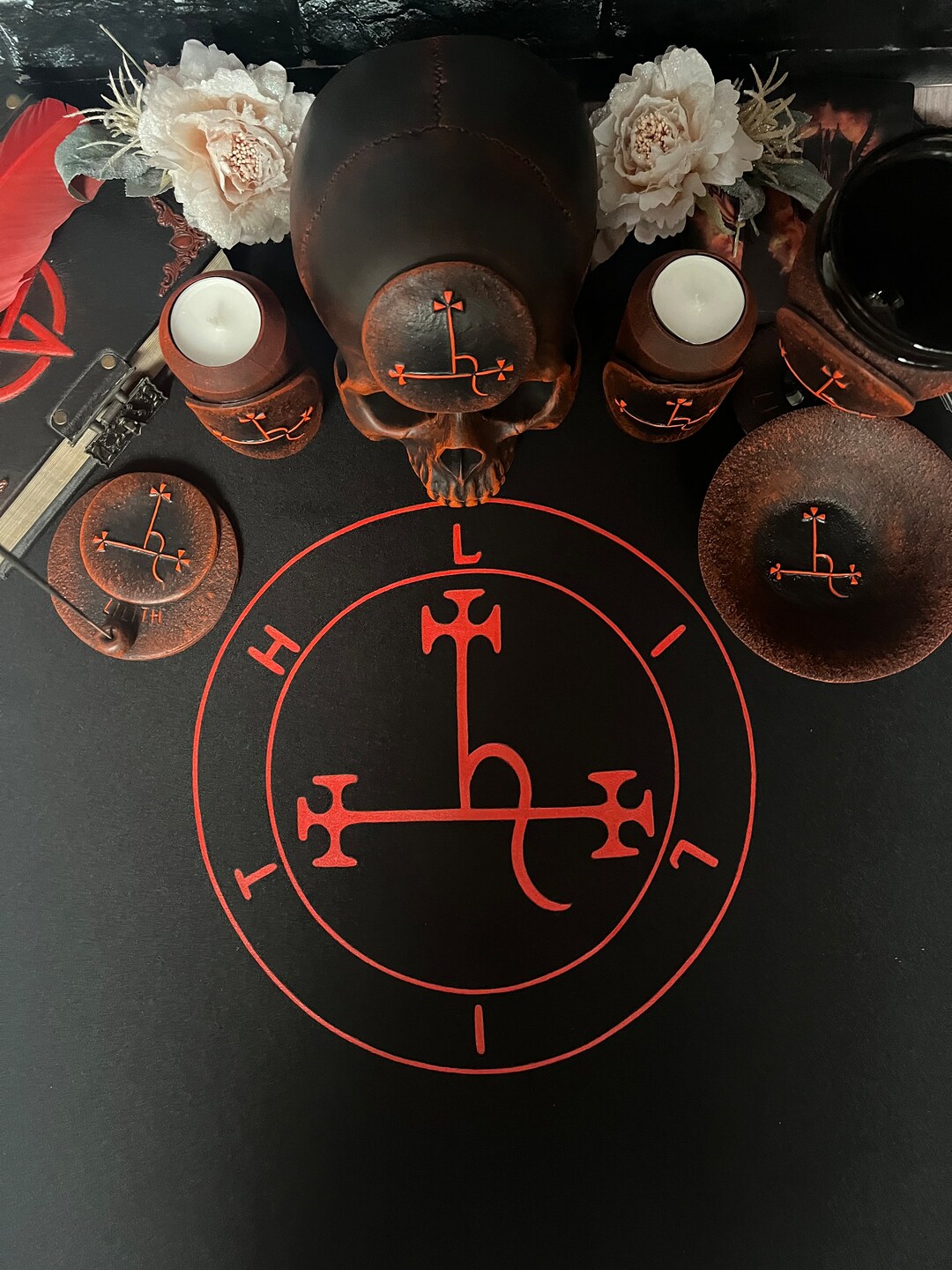 Lilith Sigil Altar Ritual Tablecloth Occult Tool Demonology Witchcraft ...