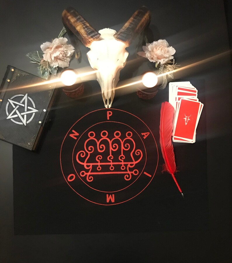 Paimon Tablecloth Goetia Demon Sigil Hand-painted Occult Altar - Etsy
