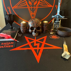Anton Lavey Ritual Tablecloth Altar Cloth Pentagram Satanism Home Decor ...