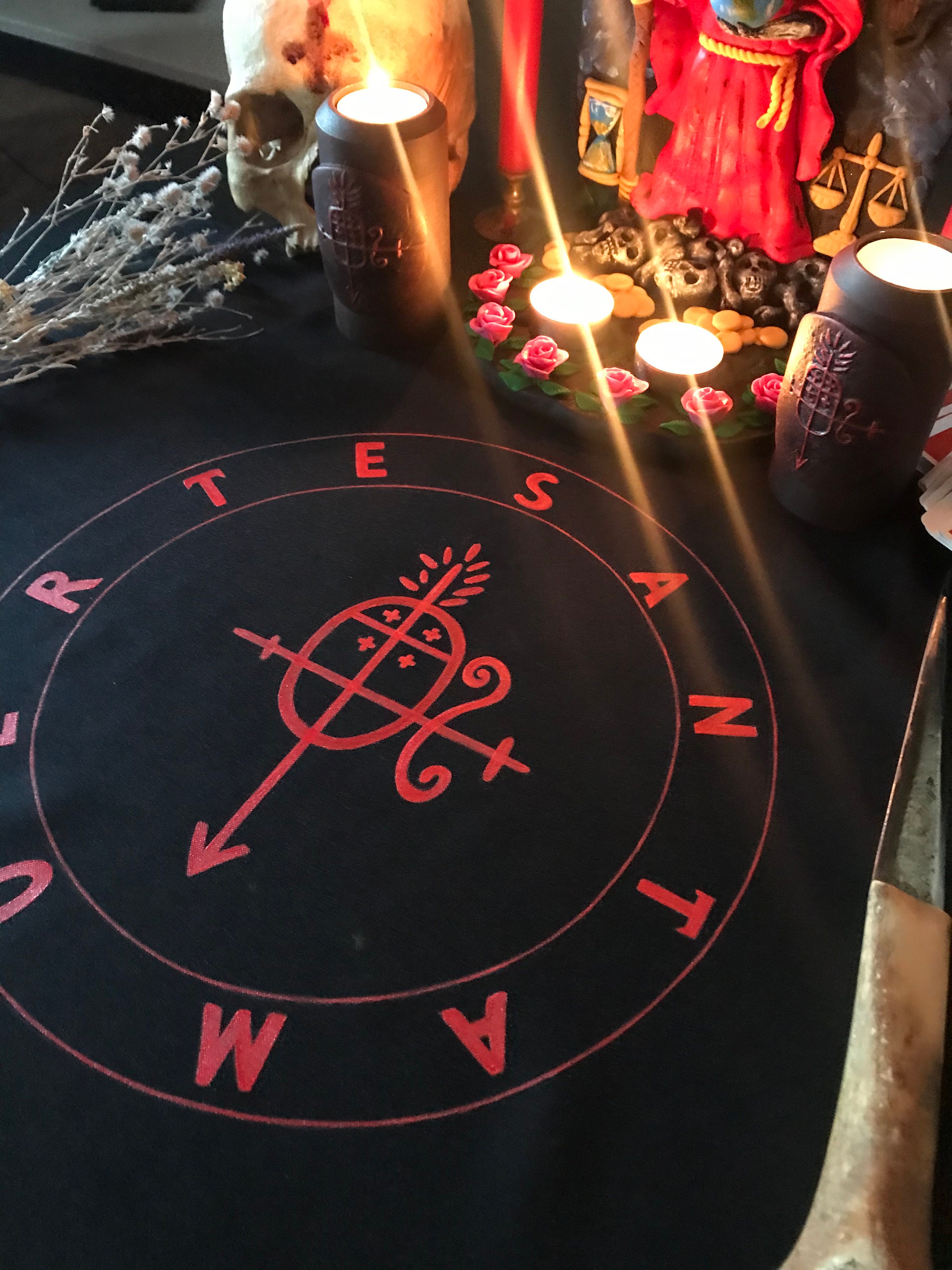 Santa Muerte Holy Death Altar Ritual Tablecloth - Etsy