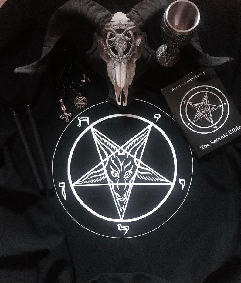 Baphomet Sigil Altar Tablecloth, Satanic Ritual Cloth, Occult ...