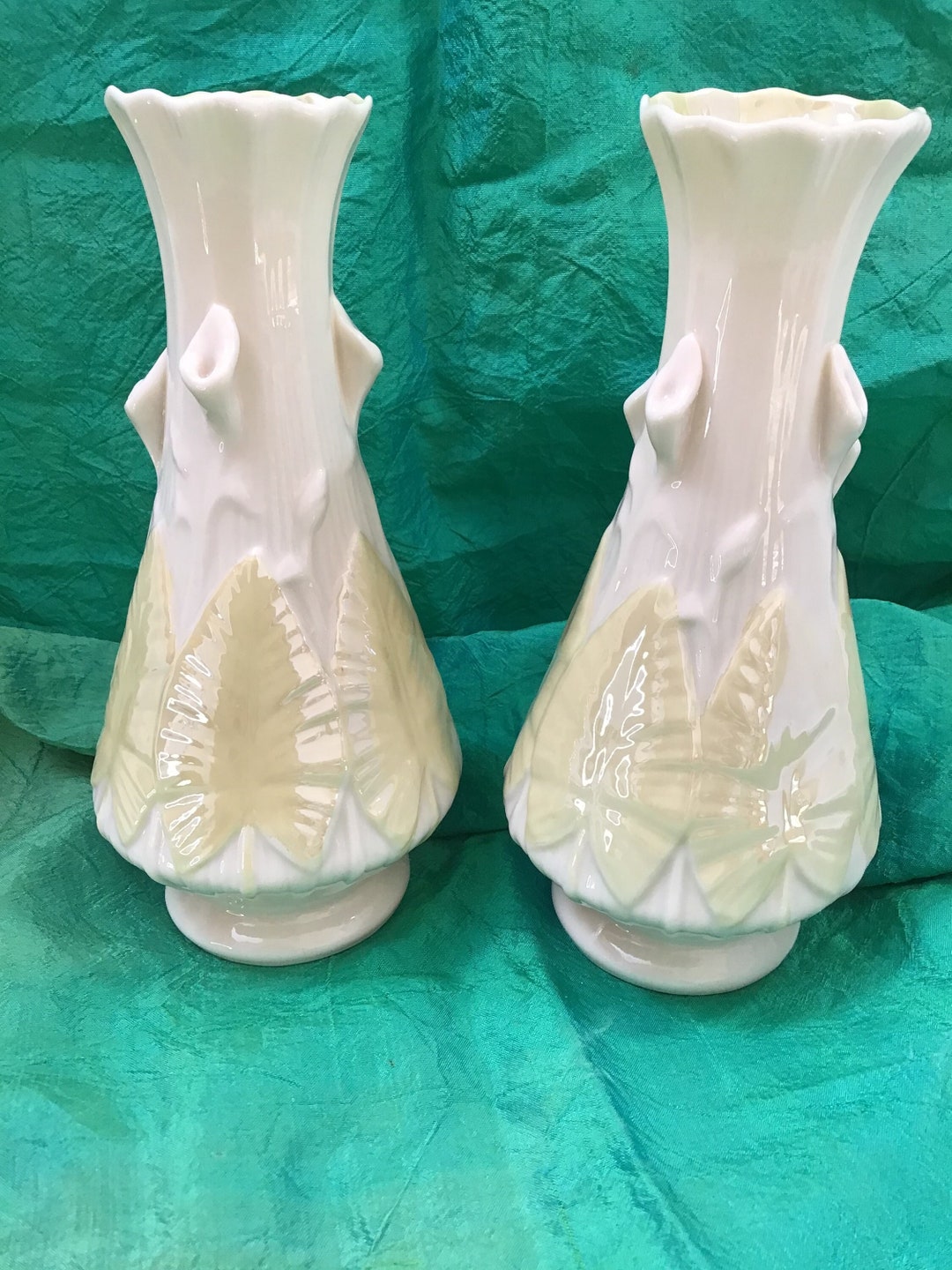 Two Belleek Vases Irish Porcelain Gift From Ireland Vintage Irish ...