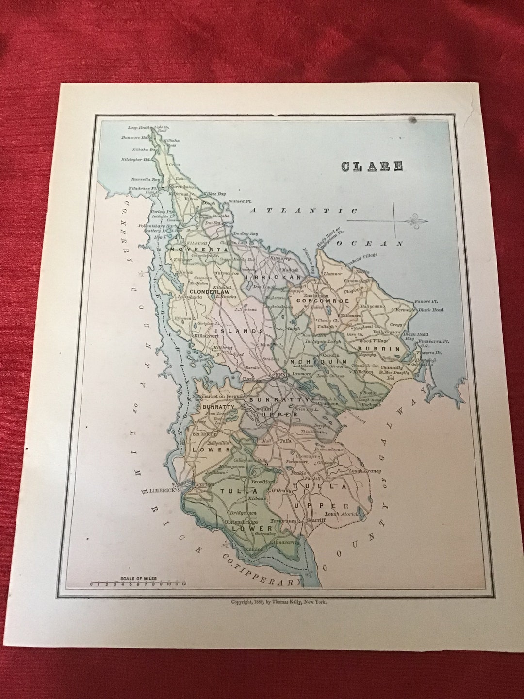 Antique Map County Clare Antique Map Londonderry Old Irish Maps Thomas ...