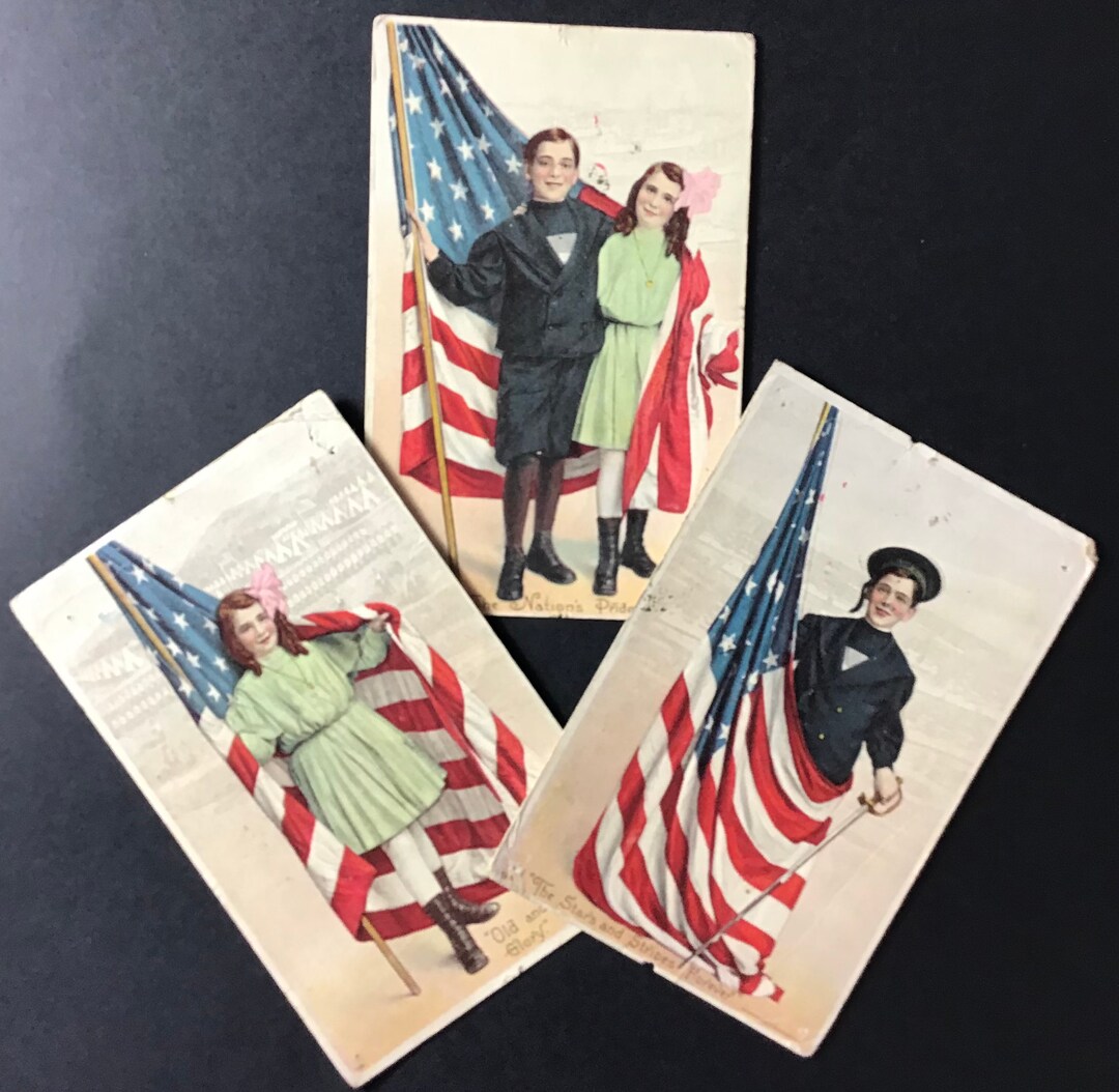 Vintage Postcards United States of America Patriotic Stars and Stripes ...