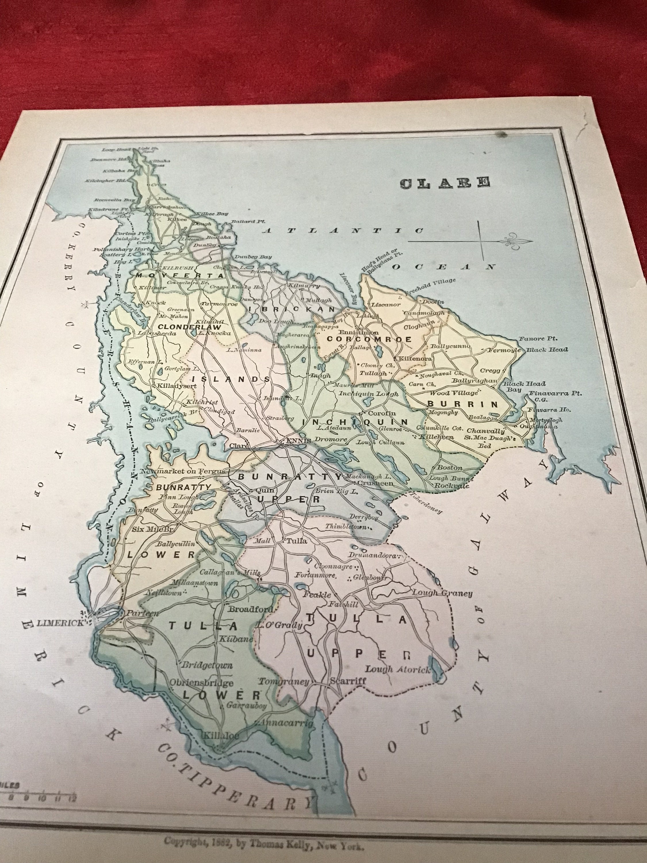 Antique Map County Clare Antique Map Londonderry Old Irish Maps Thomas ...