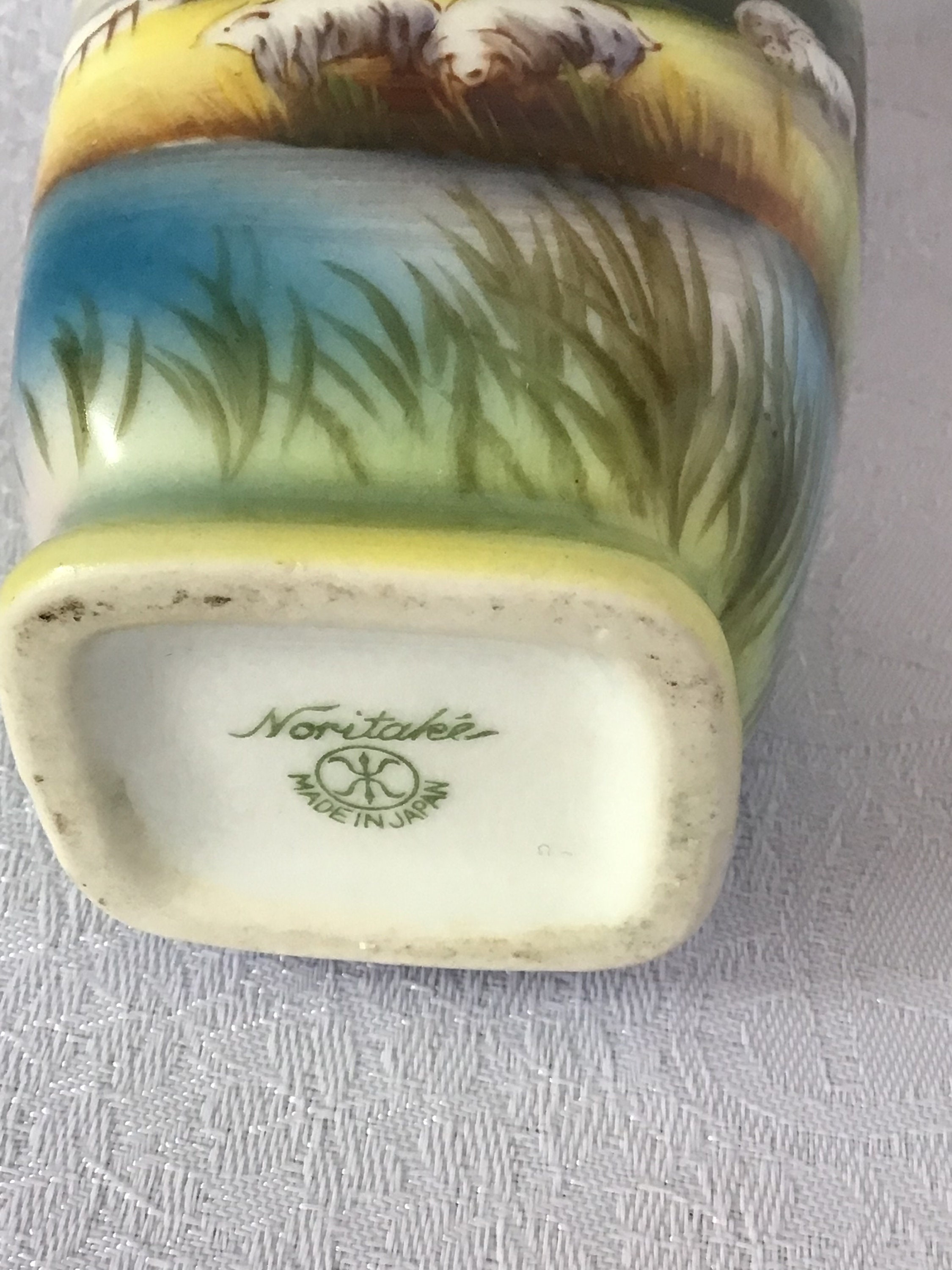Noritake Vase Sheep Scene Blue Green 1920s 1930s Vintage Japanese ...