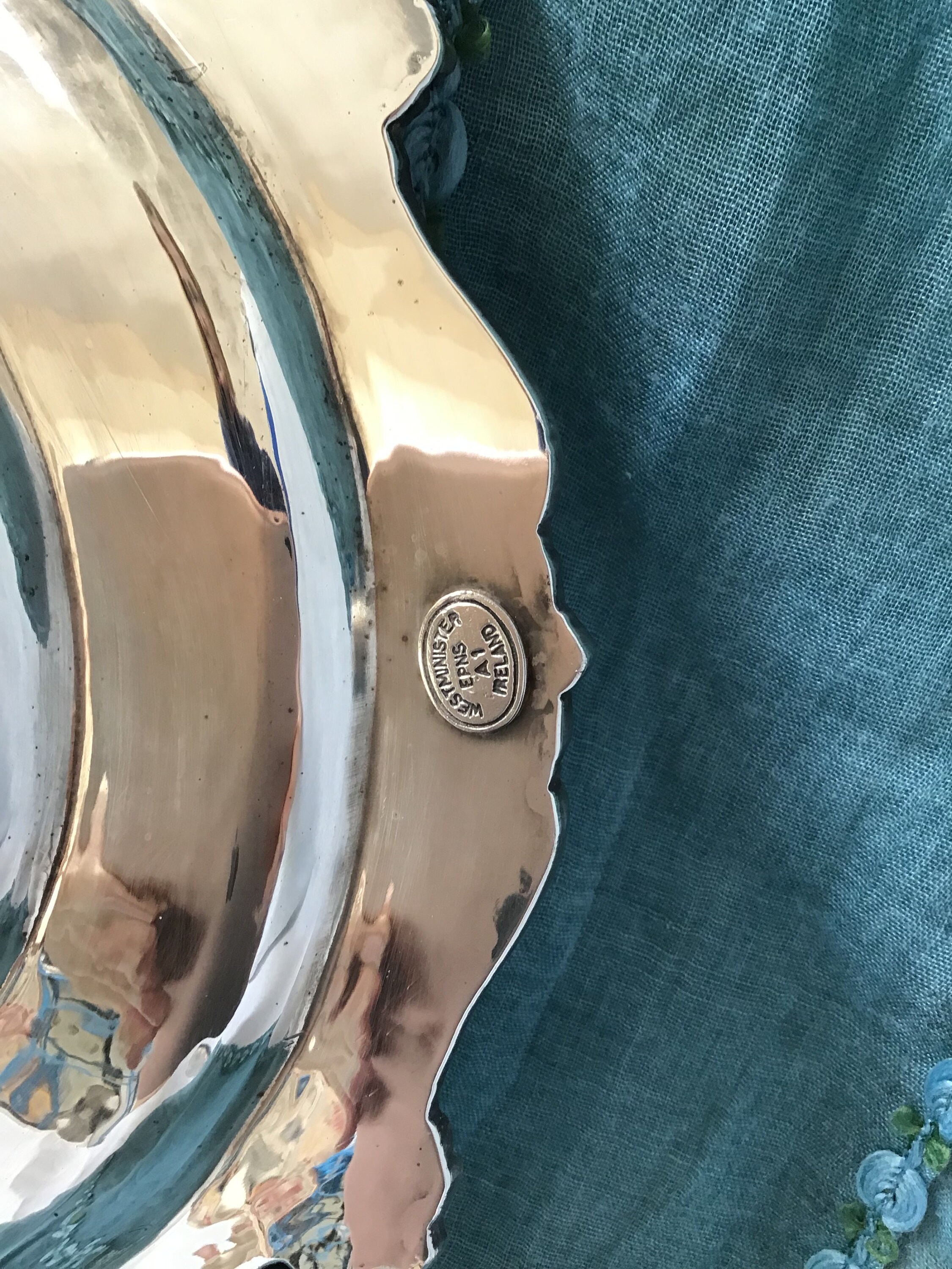 Silver Plated EPNS Platter Tray With Rose Trim and High Shine and Two ...