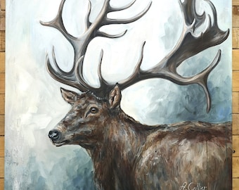 Stag Painting - Etsy