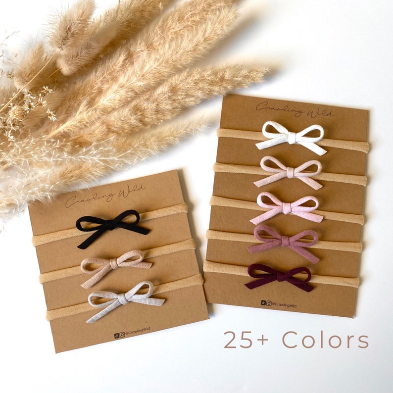 Small Baby Bows Dainty Baby Bow Headband Petite Baby - Etsy