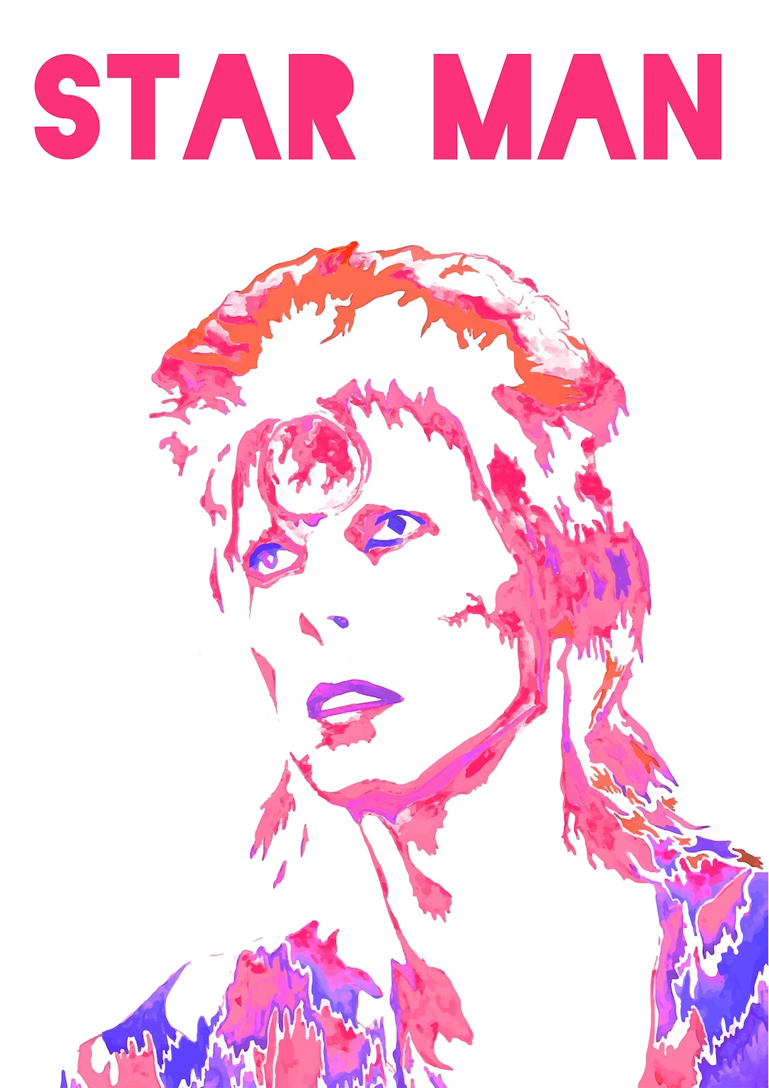 David Bowie Starman Print: Watercolor Music Art (A4/A5) - Etsy