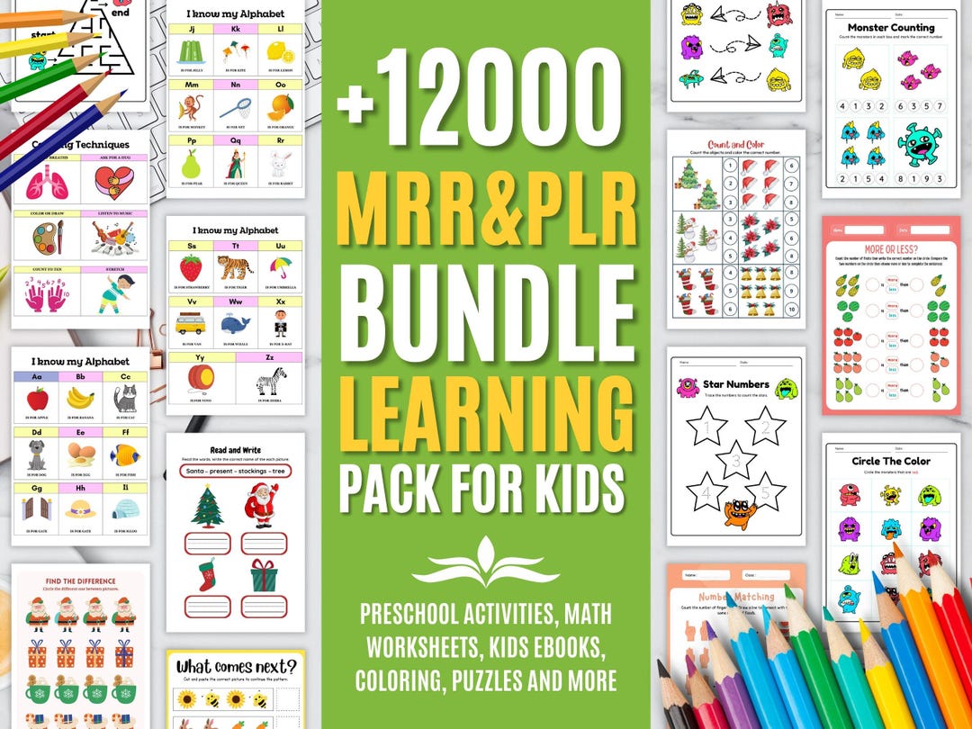 Kids Learning Mega Bundle: 12,000+ Educational Worksheets, Ebooks ...