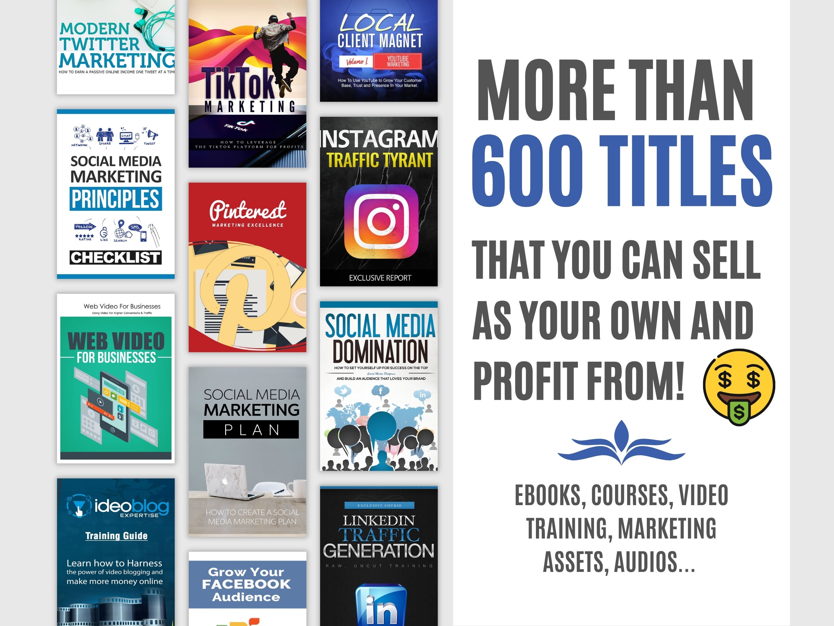 600 PLR Courses, Huge Bundle for Social Media Marketing Mega Pack ebooks, Courses, Video ...
