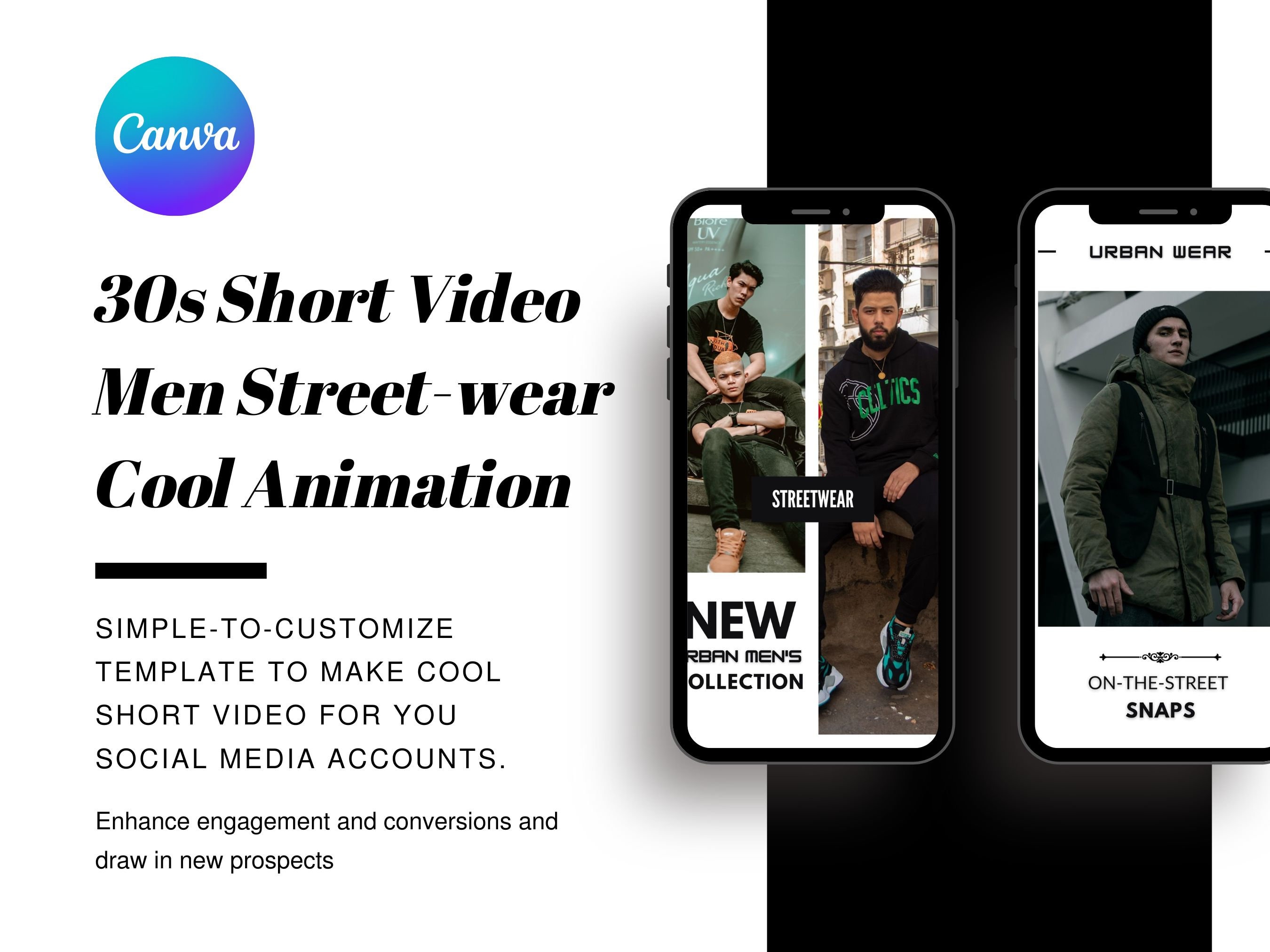 Short Video Men Streetwear Template for Canva Short Video for Instagram ... Short Video Men Streetwear Template for Canva Short Video for Instagram ...