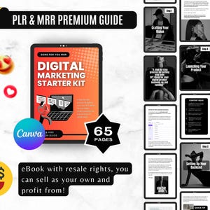 Digital Marketing Starter Kit: 65-page Canva Ebook (MRR PLR) - Etsy