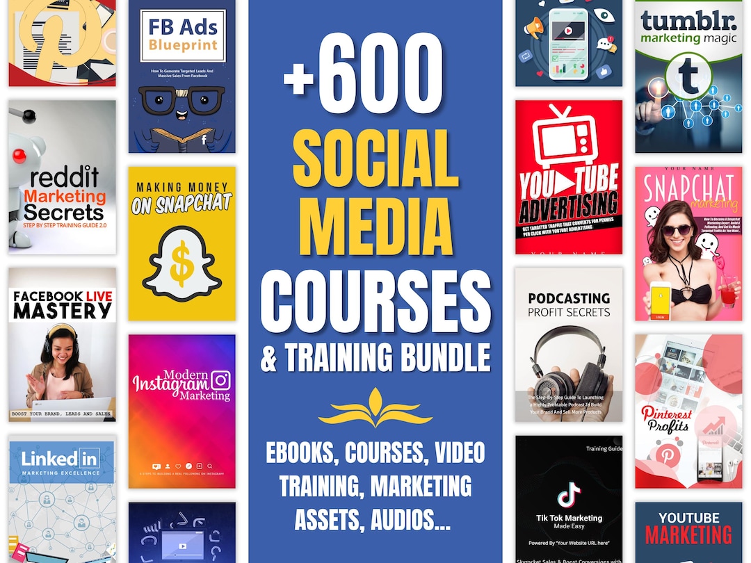 600+ Social Media Marketing Courses & Training Bundle | Ebooks, Video ...