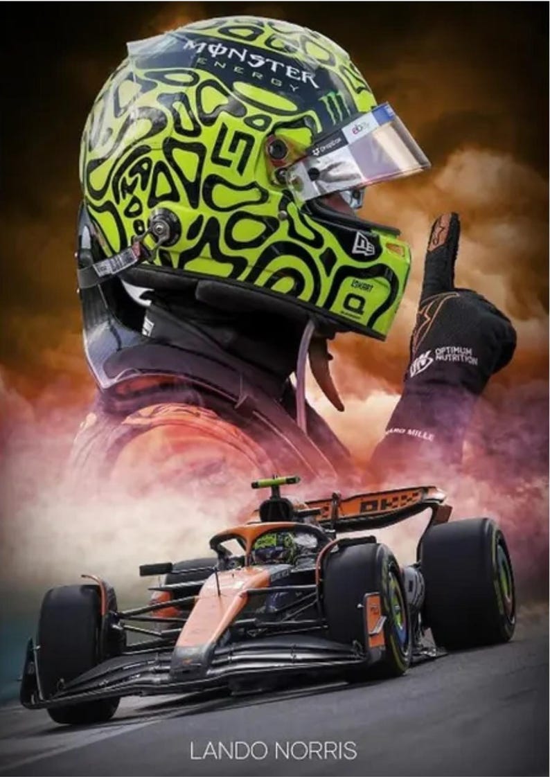 Lando Norris F1 Motor Racing Wall Art Poster Print - Etsy