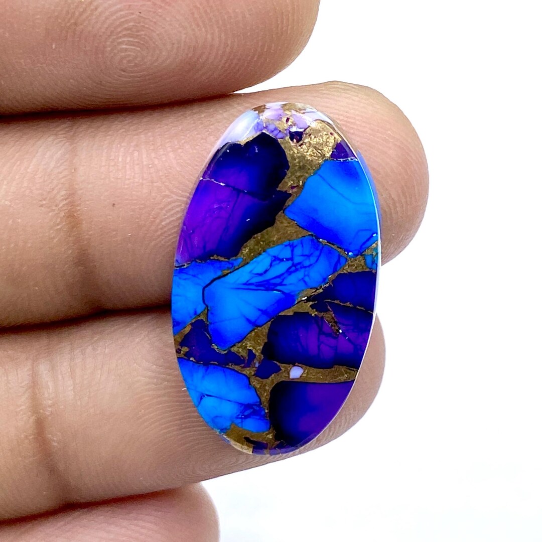 Violet Azure Rose With Blue Dahlia Turquoise - Oval Shape Turquoise ...