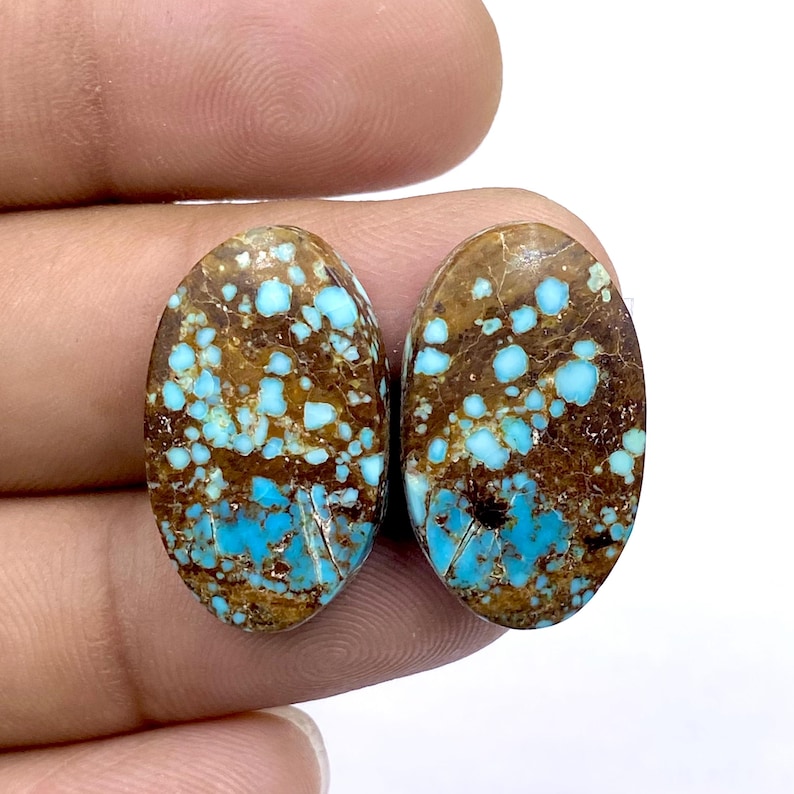 Number 8 Turquoise Cabochon Pair - Arizona Number Eight Turquoise ...