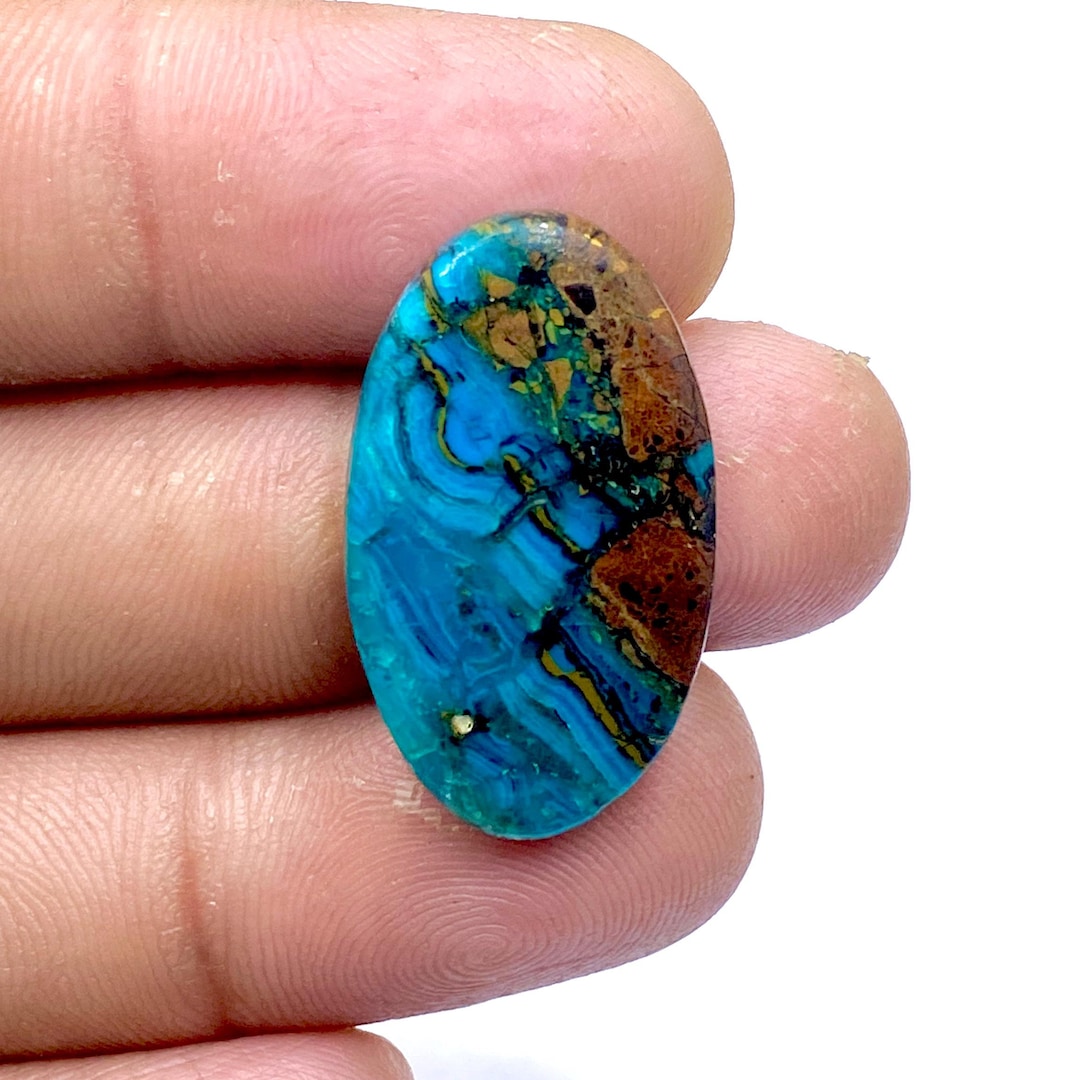 Beautiful Blue Opalina Cabochon - Chrysocolla Opaline Gemstone - Oval ...