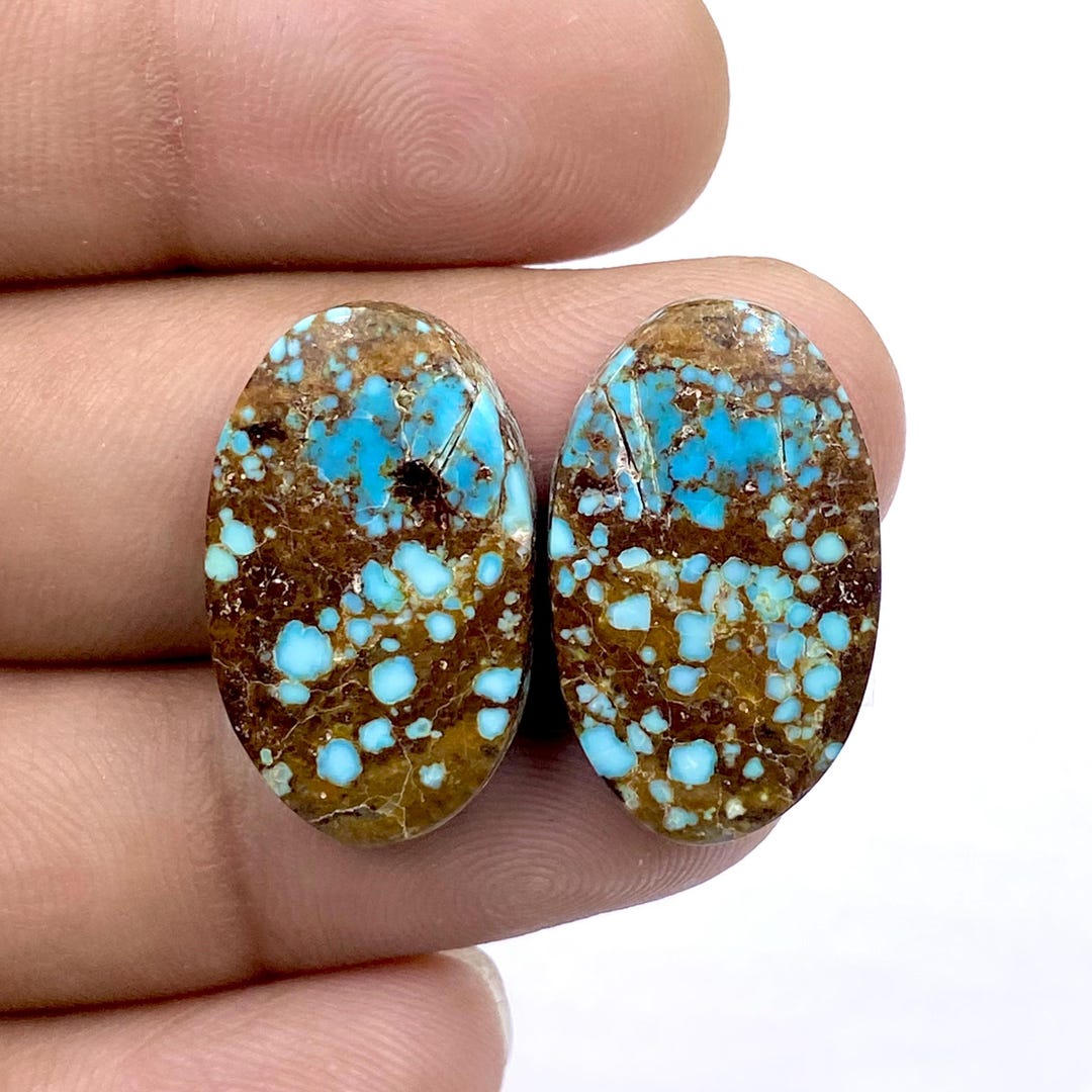 Number 8 Turquoise Cabochon Pair - Arizona Number Eight Turquoise ...