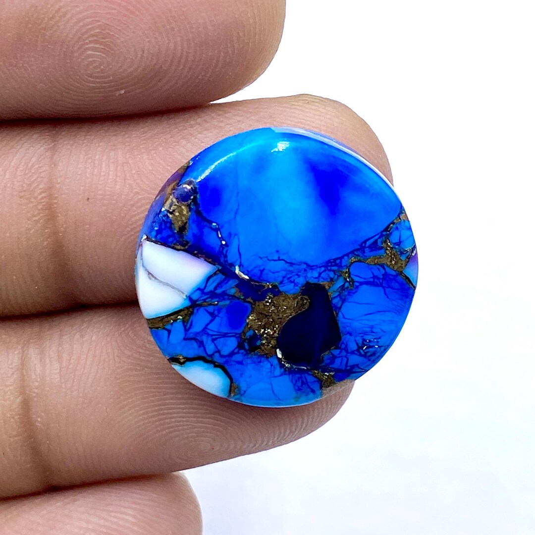 Violet Azure Rose With Blue Dahlia Turquoise - Round Shape Turquoise ...