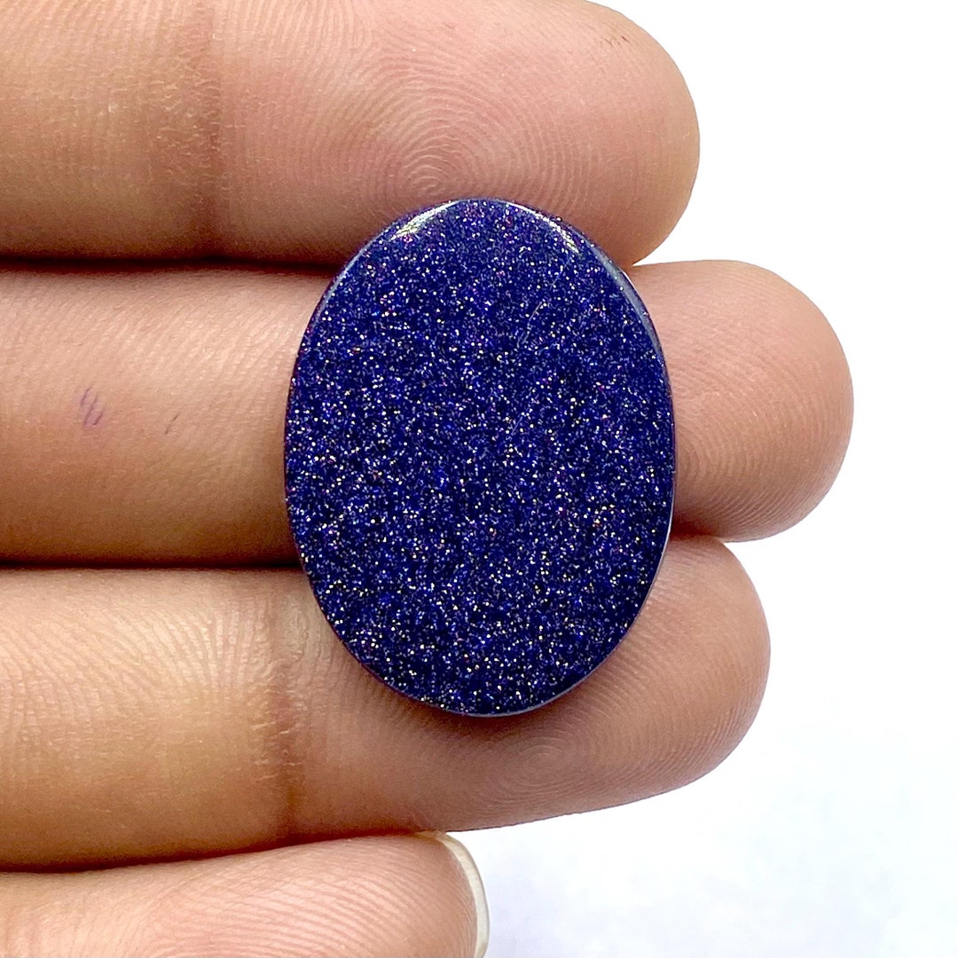 Beautiful Sparkling Blue Goldstone Cabochon - Sun Sitara Gemstone ...
