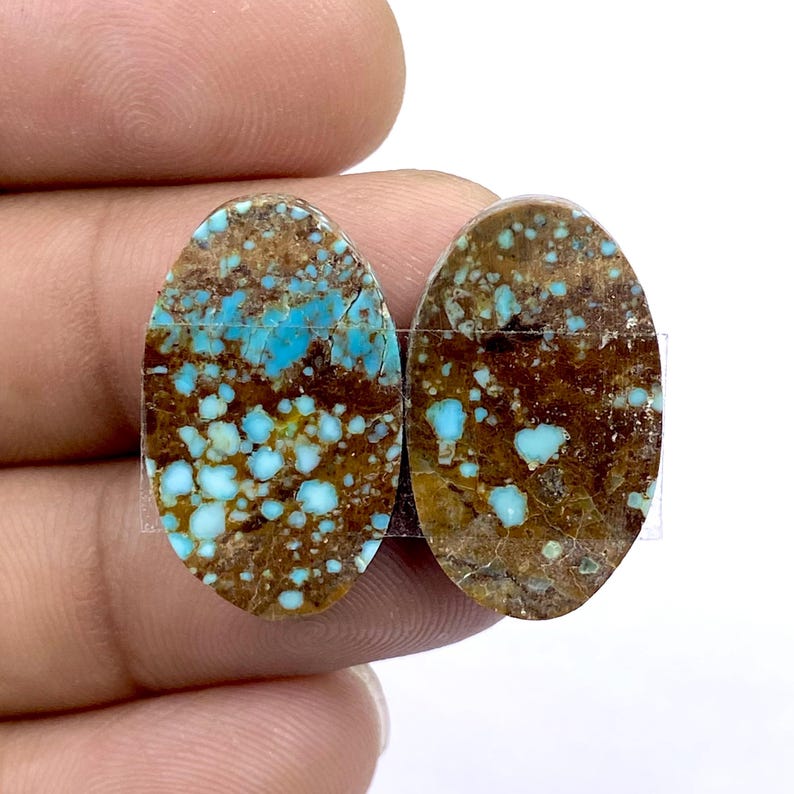 Number 8 Turquoise Cabochon Pair - Arizona Number Eight Turquoise ...
