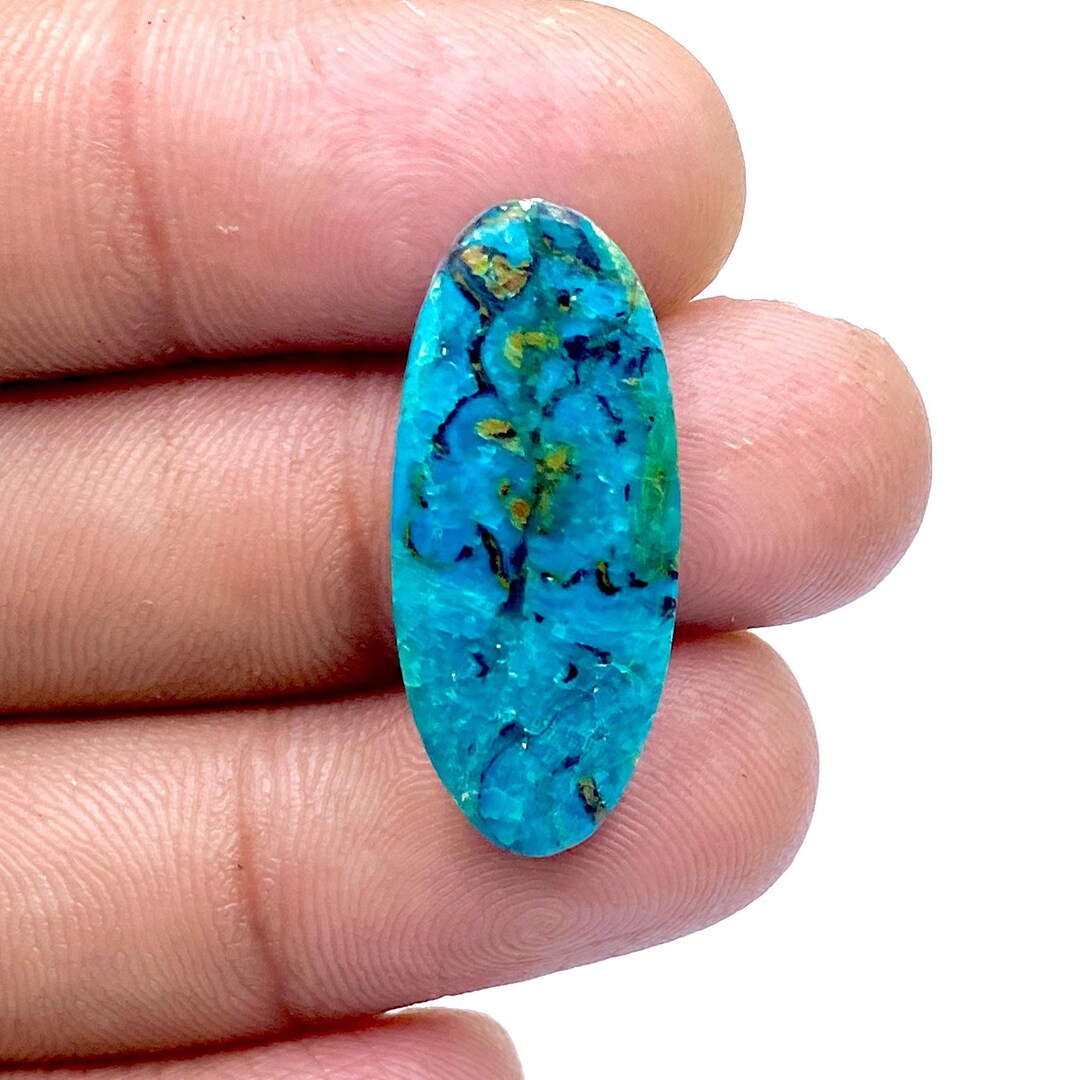 Beautiful Blue Opalina Cabochon - Chrysocolla Opaline Gemstone - Oval ...