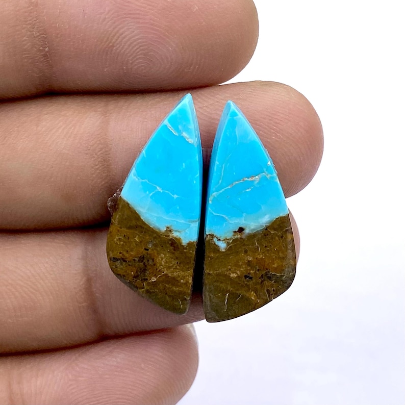 Number 8 Turquoise Cabochon Pair - Arizona Number Eight Turquoise ...