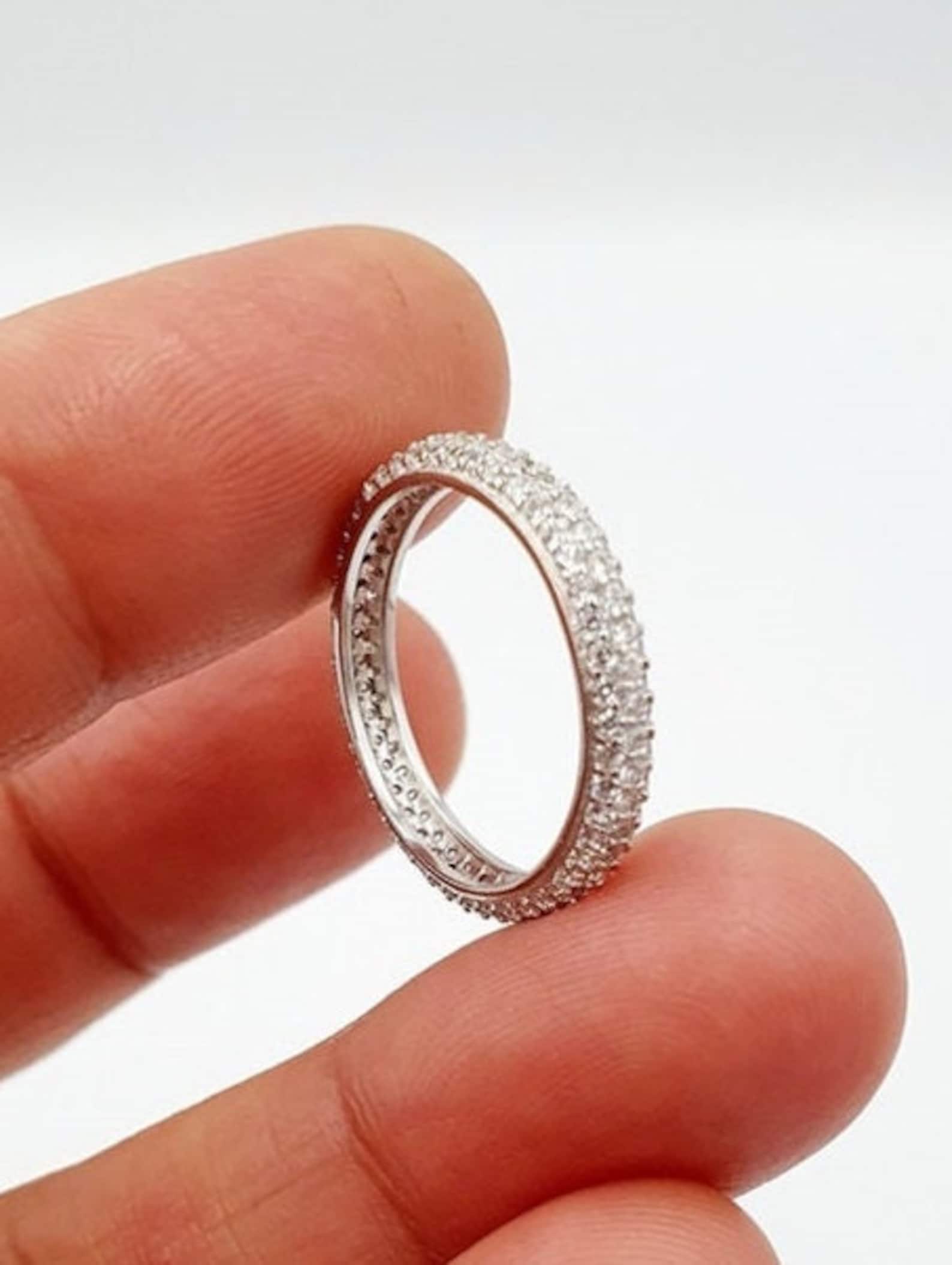 Round Cut Band, Full Eternity Wedding Band, Micro Pave Diamond Band ...