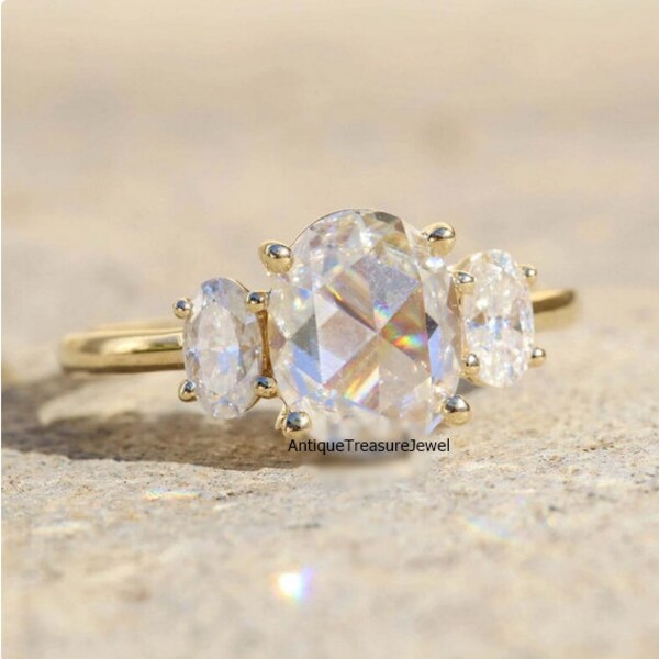 Horizontal Oval Engagement Ring - Etsy