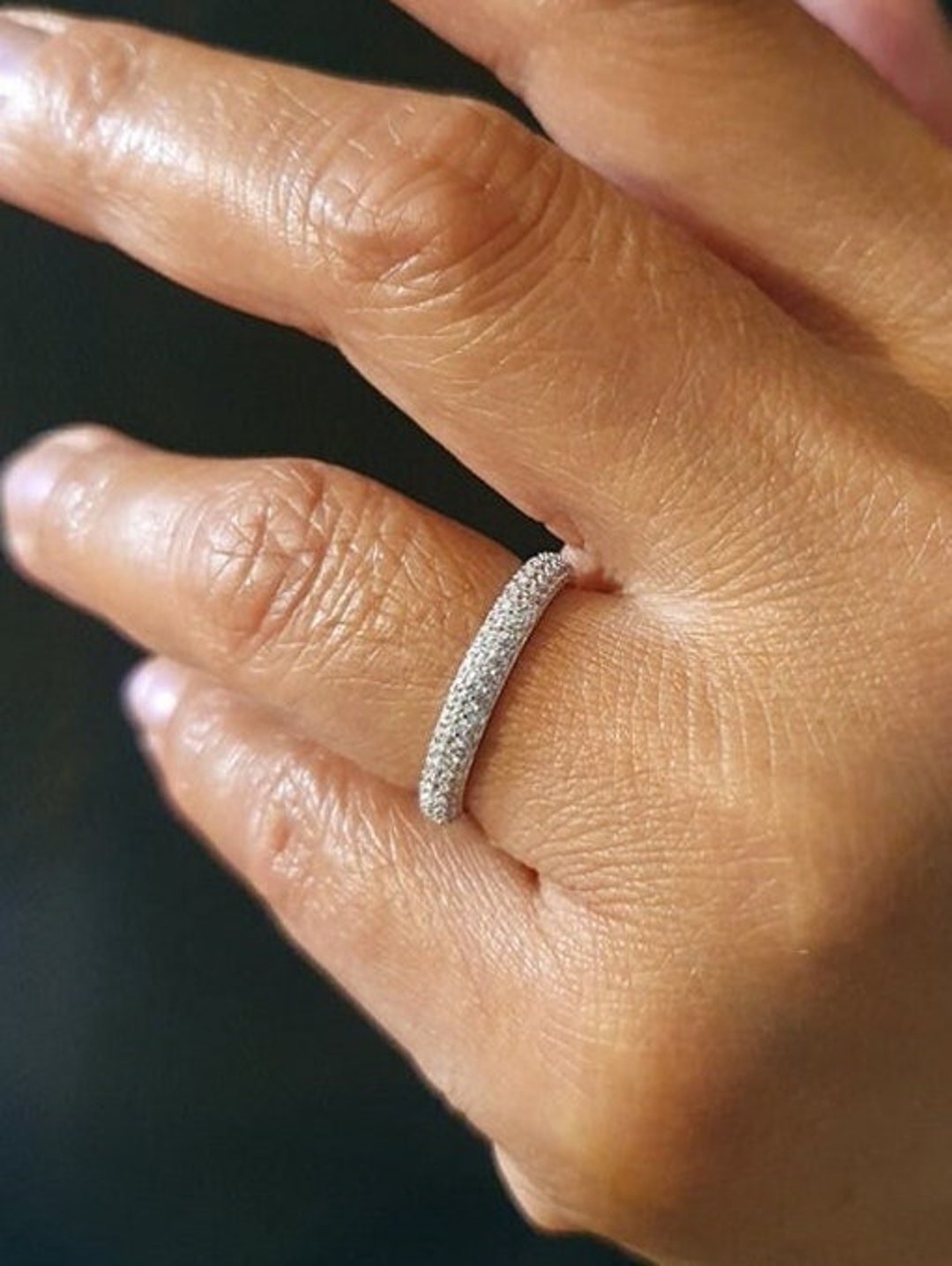 Round Cut Band, Full Eternity Wedding Band, Micro Pave Diamond Band ...