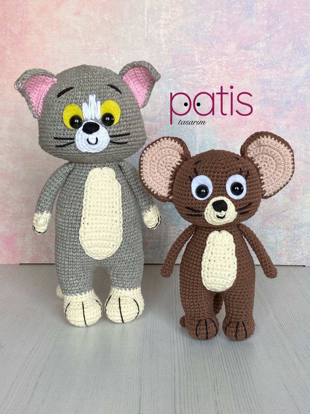 Amigurumi Tom and Jerry Doll Set, Handmade Crochet Doll, Amigurumi ...