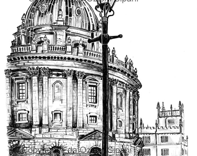Radcliffe Camera, Oxford, Artwork, Hand Drawing, Ink Pen Drawing ...