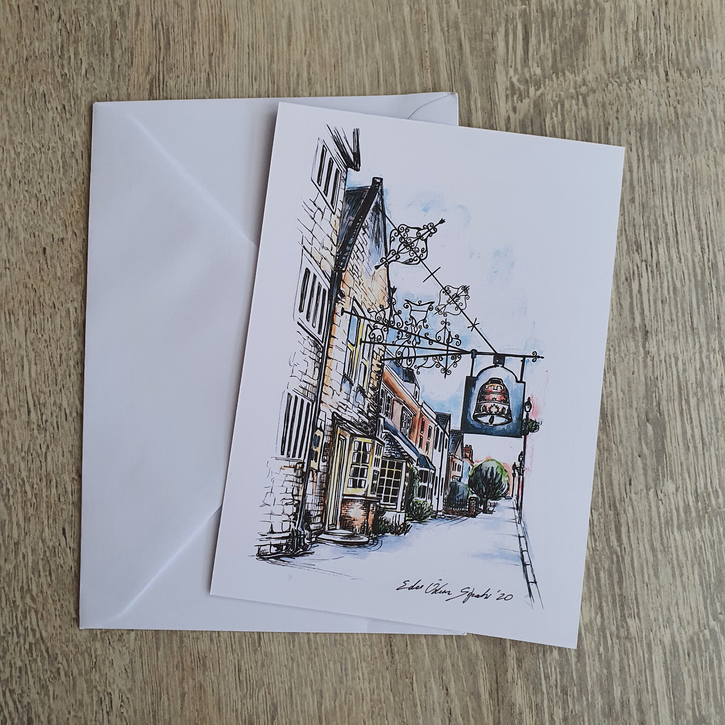 Stilton Postcard, Handmade Ink Drawing, Peterborough Architecture Print ...
