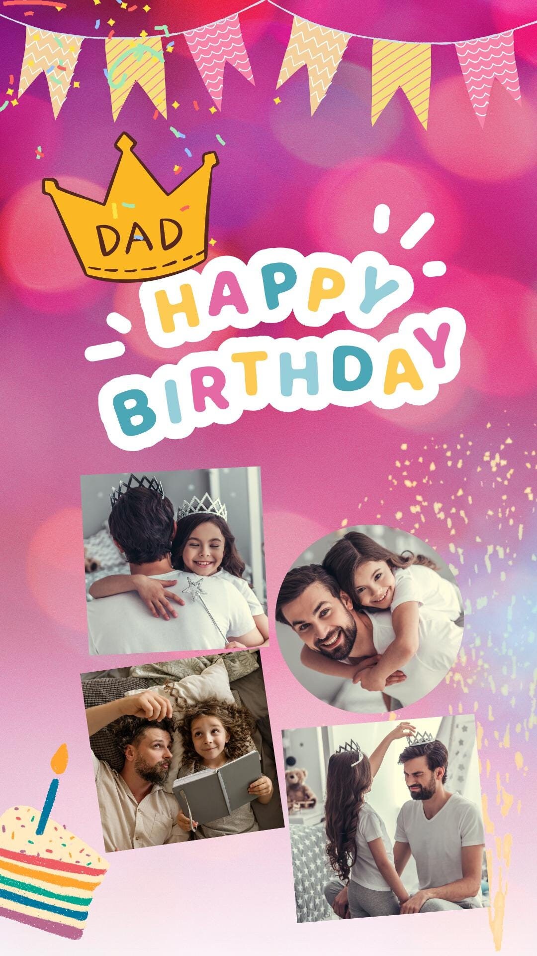 Happy Birthday Dad Video Greeting Reels / Birthday Reel (editable ...
